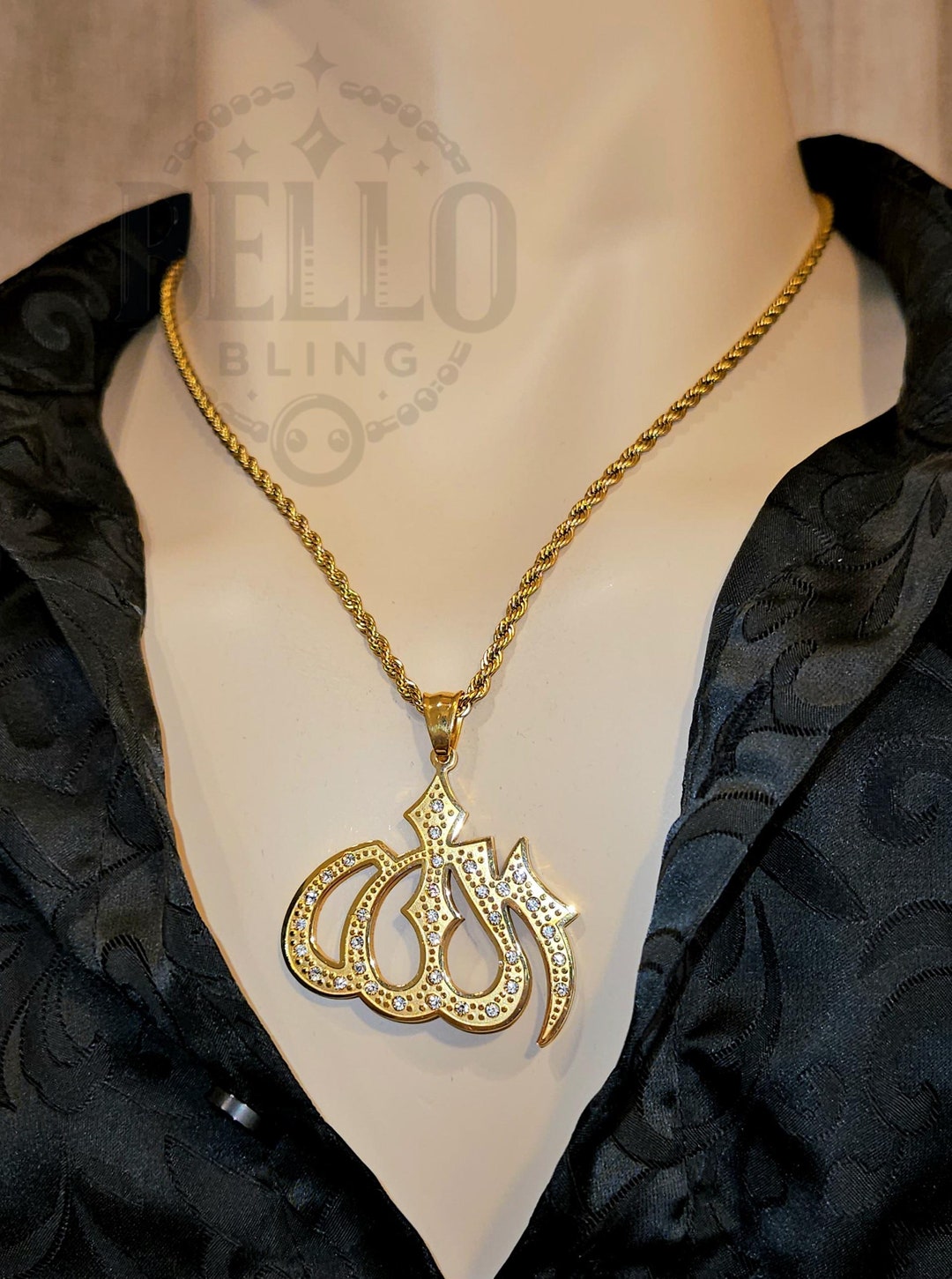 Allah Pendants Collection - Gold-finish Islamic Jewelry, Arabic ...