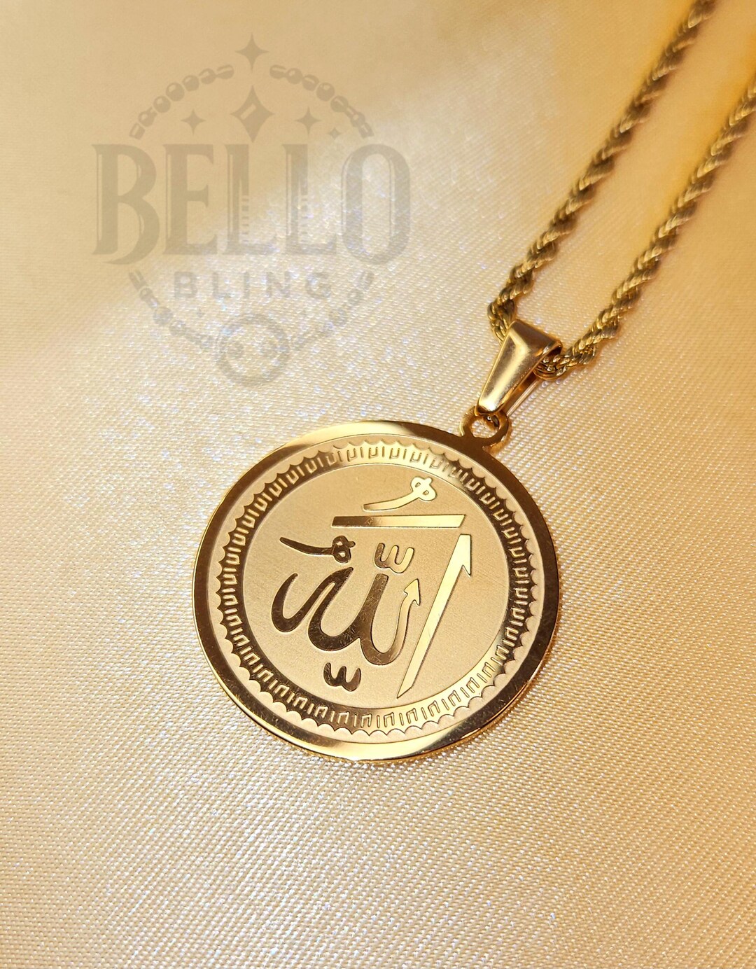 Allah Pendants Collection - Gold-finish Islamic Jewelry, Arabic ...