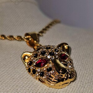 Fox Head Pendant Necklace - Animal Jewelry, Gold Finish, Hypoallergenic ...