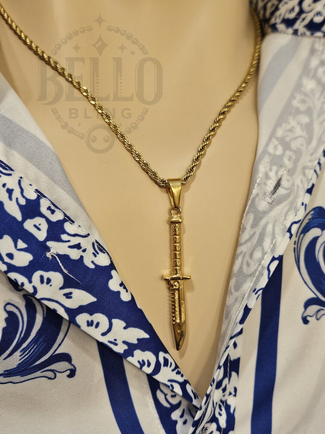 Handmade Gold Knife Pendant Necklace | Dainty, Minimalist Design ...