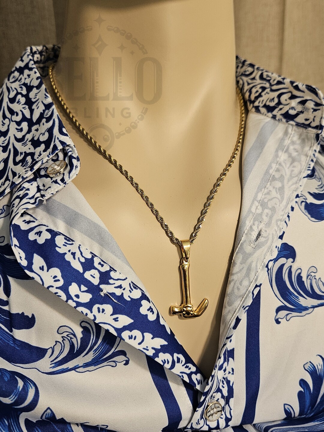 Gold Hammer Pendant Necklace - Unique Tool Charm, Handyman Carpenter ...