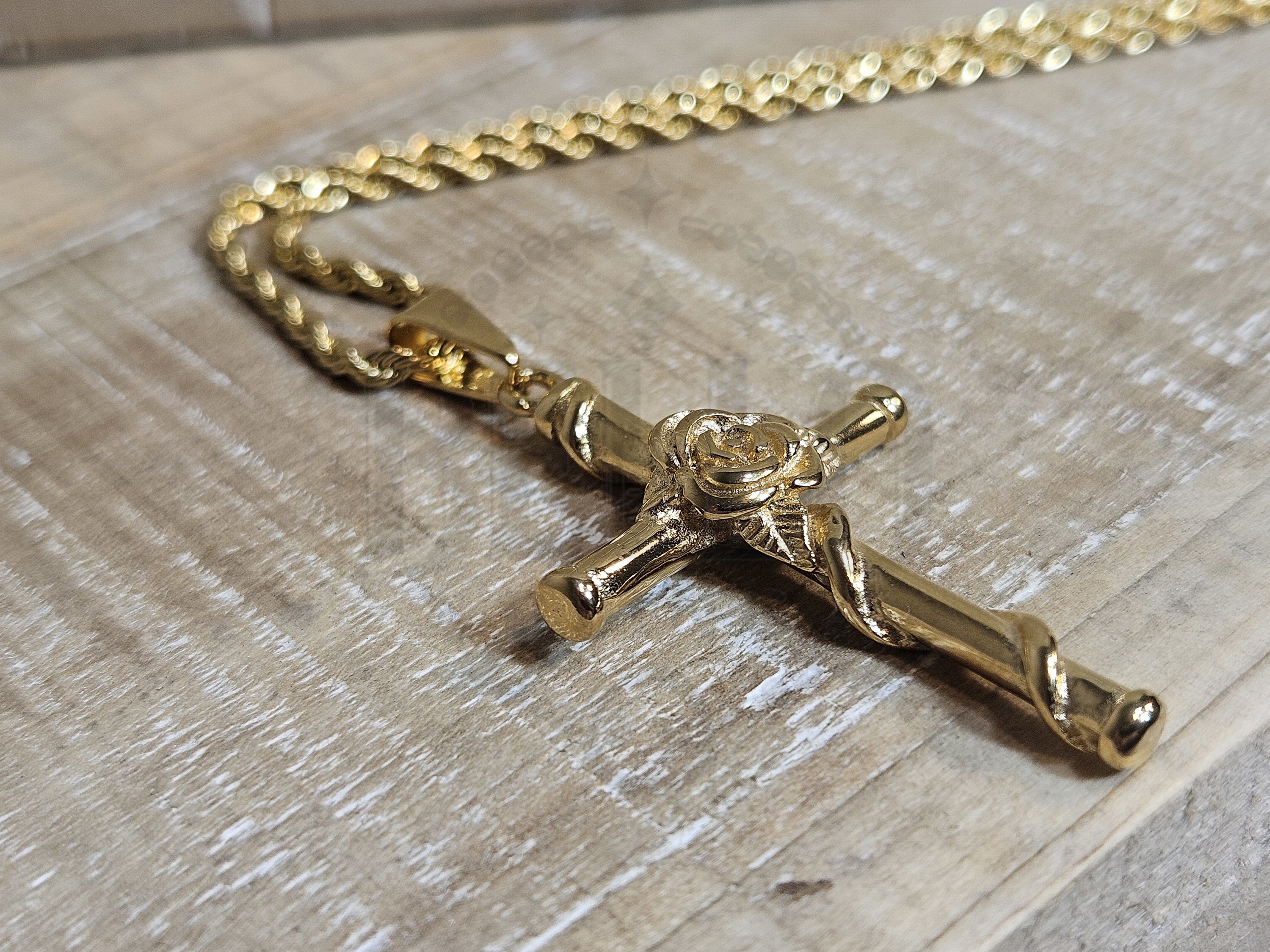 Holy Christian Gold Cross Necklace, Cross Pendant, Minimalist Cross ...