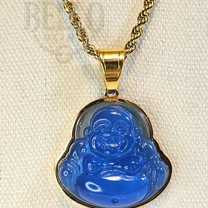 Luxe Lucky Blue Buddha Pendant Necklace - Hypoallergenic Bling ...