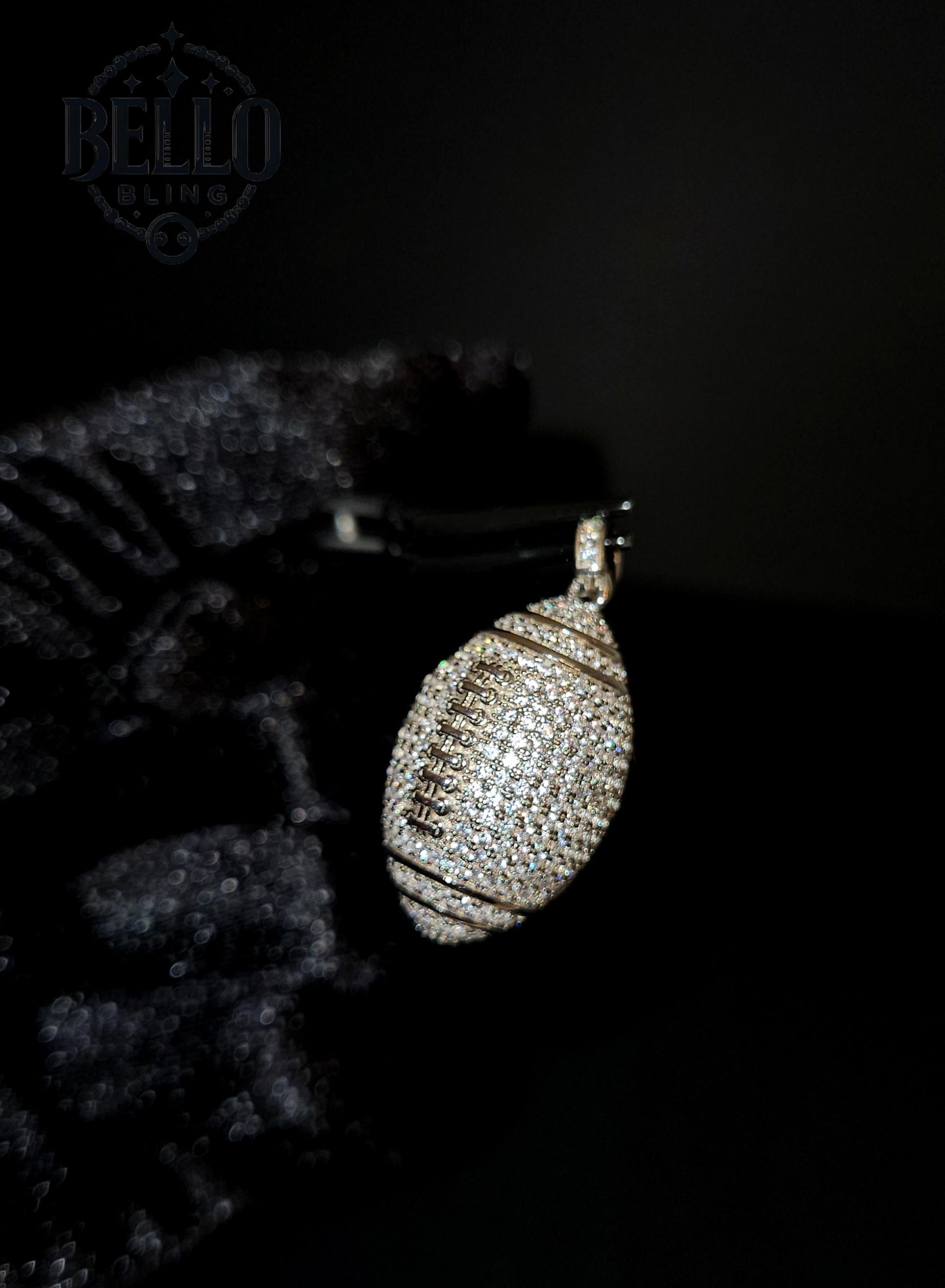Men's Football Pendant Necklace - 925 Sterling Silver Pendant ...