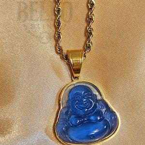 Luxe Lucky Blue Buddha Pendant Necklace - Hypoallergenic Bling ...