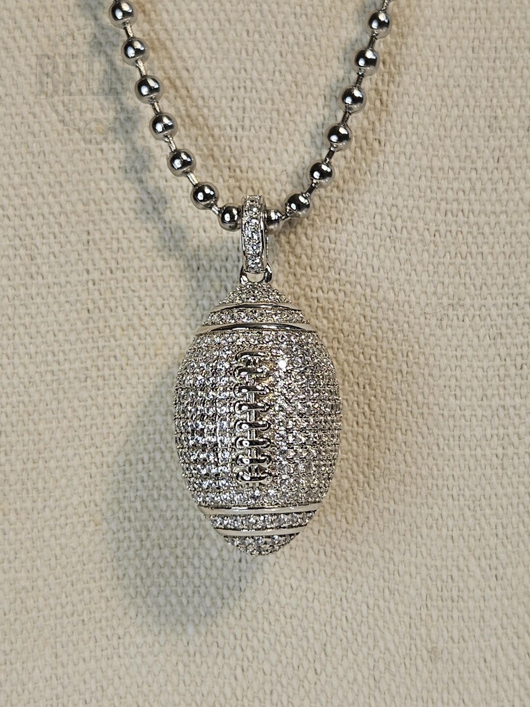 Men's Football Pendant Necklace - 925 Sterling Silver Pendant ...