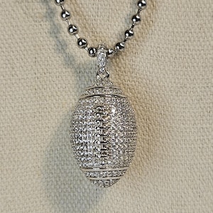 Men's Football Pendant Necklace - 925 Sterling Silver Pendant ...