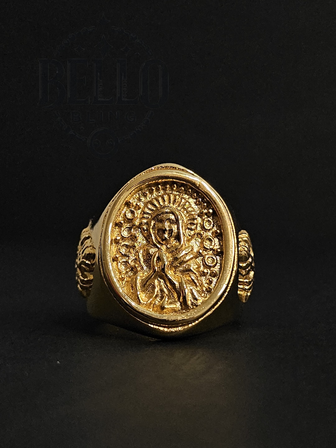 Our Lady of Guadalupe Ring – Gold-tone Catholic Signet, Religious ...