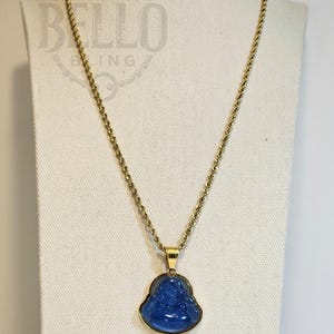 Luxe Lucky Blue Buddha Pendant Necklace - Hypoallergenic Bling ...