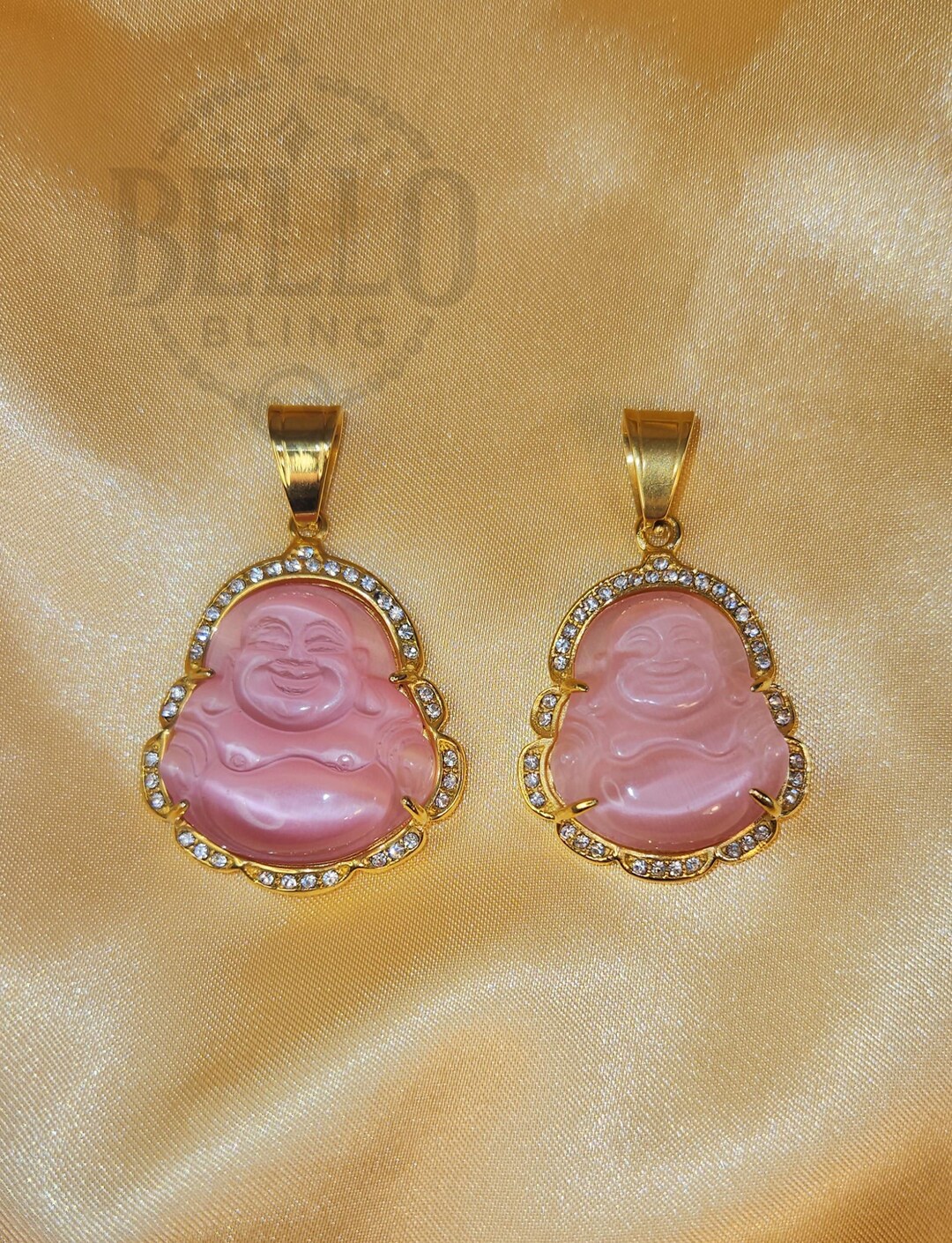 Fortune Pink Buddha Bling Necklace - Luxe Pendant, Hypoallergenic ...