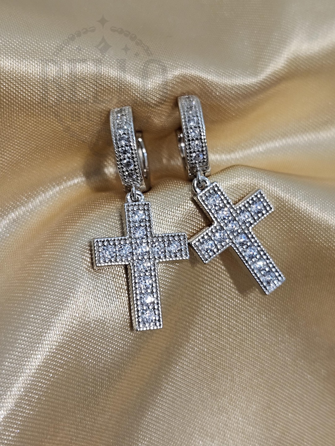 Cross Hoop Earrings, Cross Dangle Studs, Drop Earrings, Earrings for ...