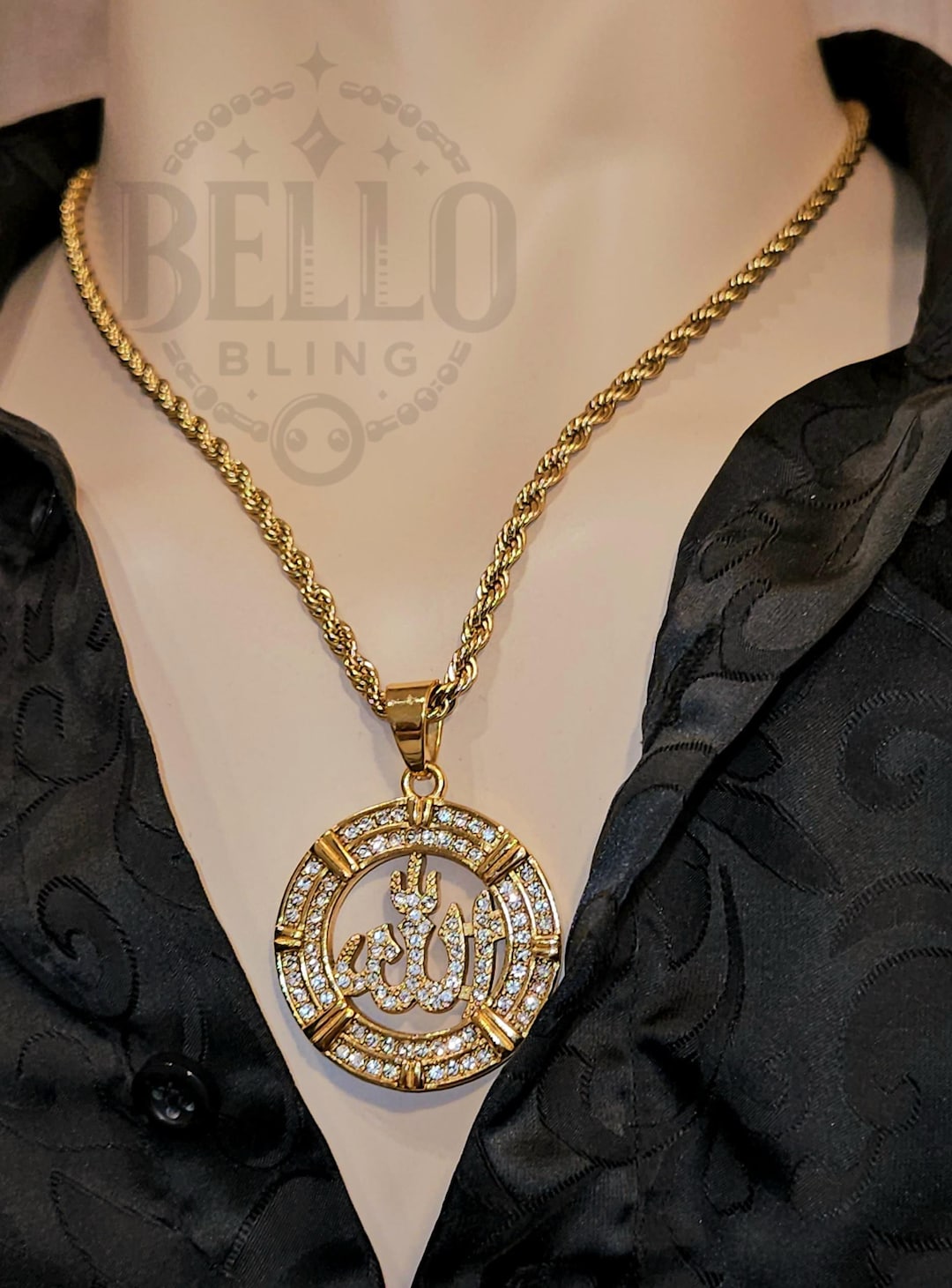 Allah Pendants Collection - Gold-finish Islamic Jewelry, Arabic ...