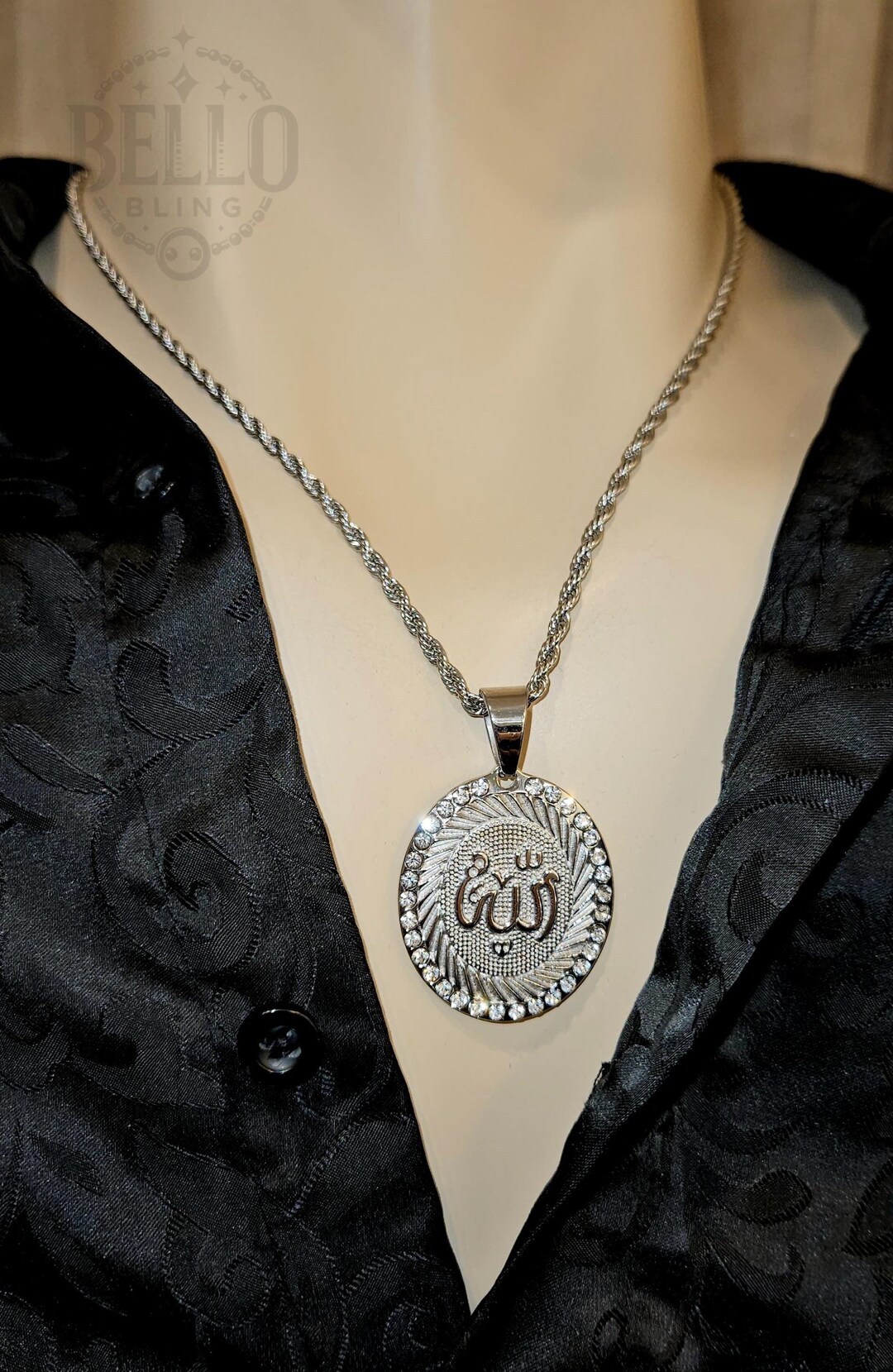 Allah Pendant Collection, Silver-finish Islamic Jewelry, Arabic ...