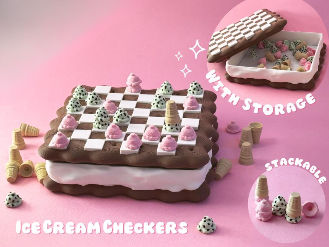 Icecream Checkers Unique Game Lover Decoration Free Shipping Cosy Game ...