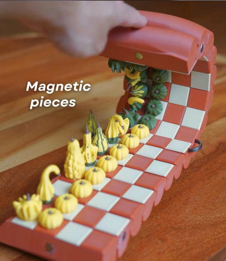 Gourd Games – 3D Printed Pumpkin Dice Tower, Checkers & Chess Board ...
