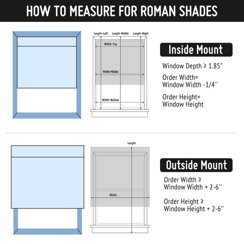 Top Down Bottom up Roman Shade Custom Cordless Romand Blinds Made ...