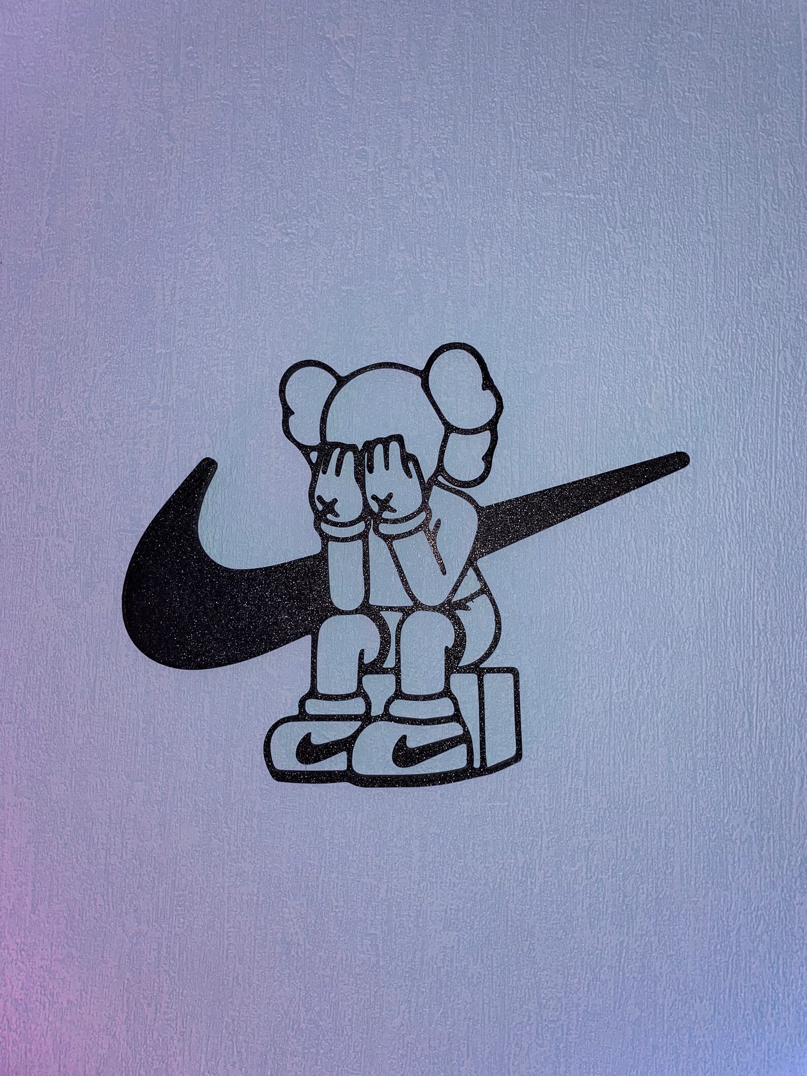 Exclusive Nike X Kaws Collaboration: Black 2D Wall Artwork for a Modern ...