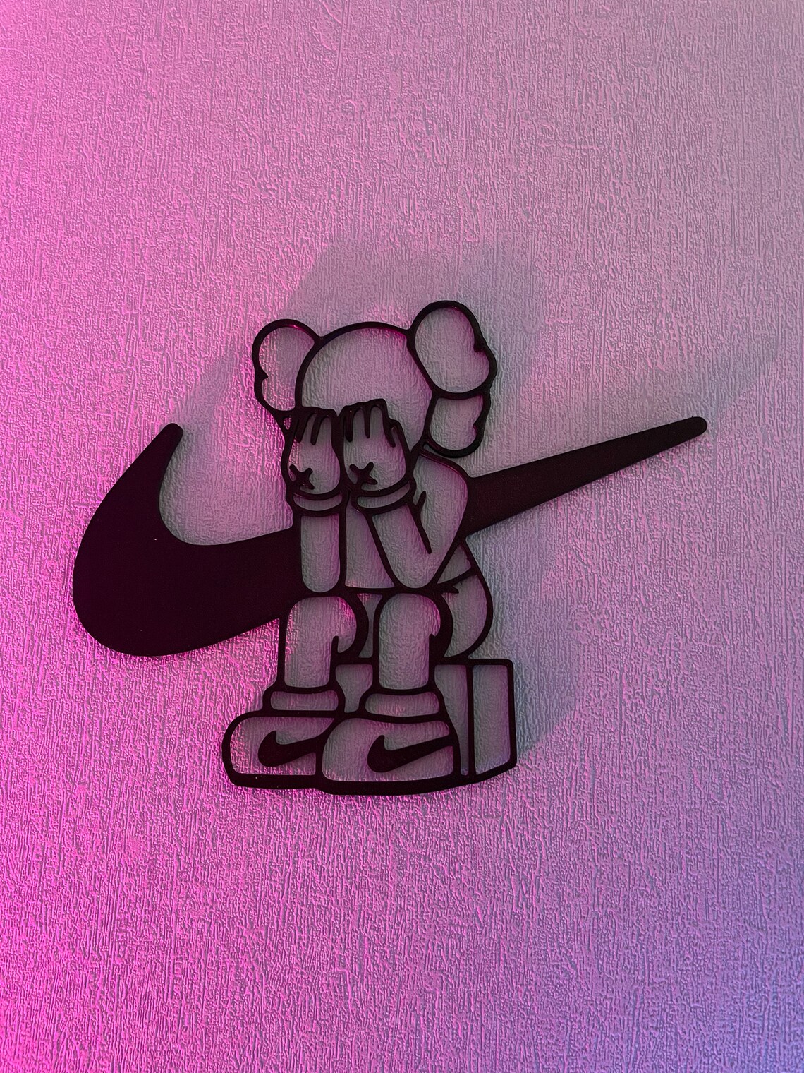 Exclusive Nike X Kaws Collaboration: Black 2D Wall Artwork for a Modern ...
