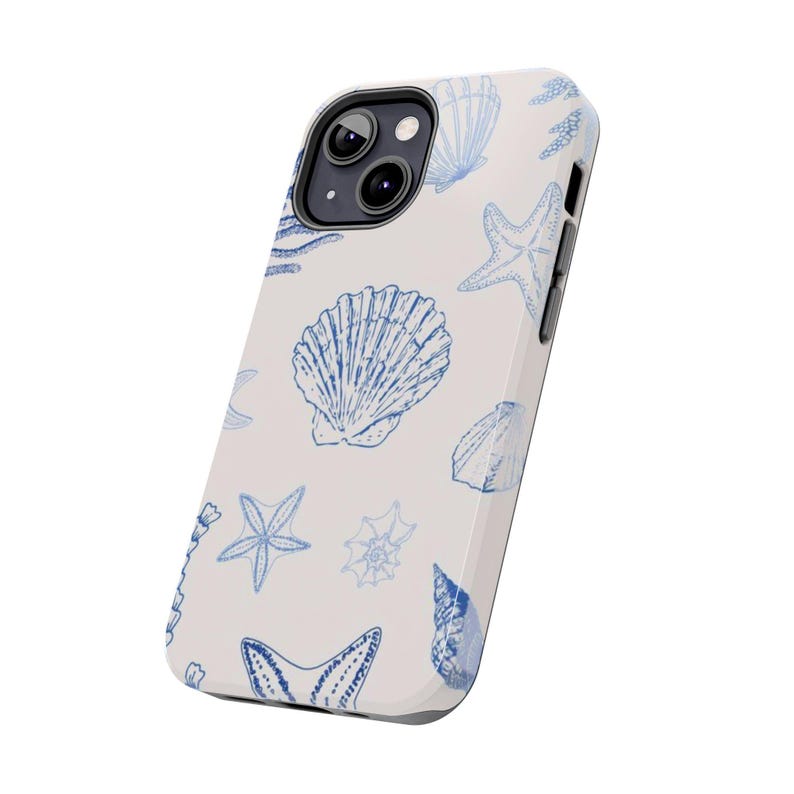 Coastal Blue Seashell Phone Case: Minimalist iPhone & Galaxy Cover - Etsy