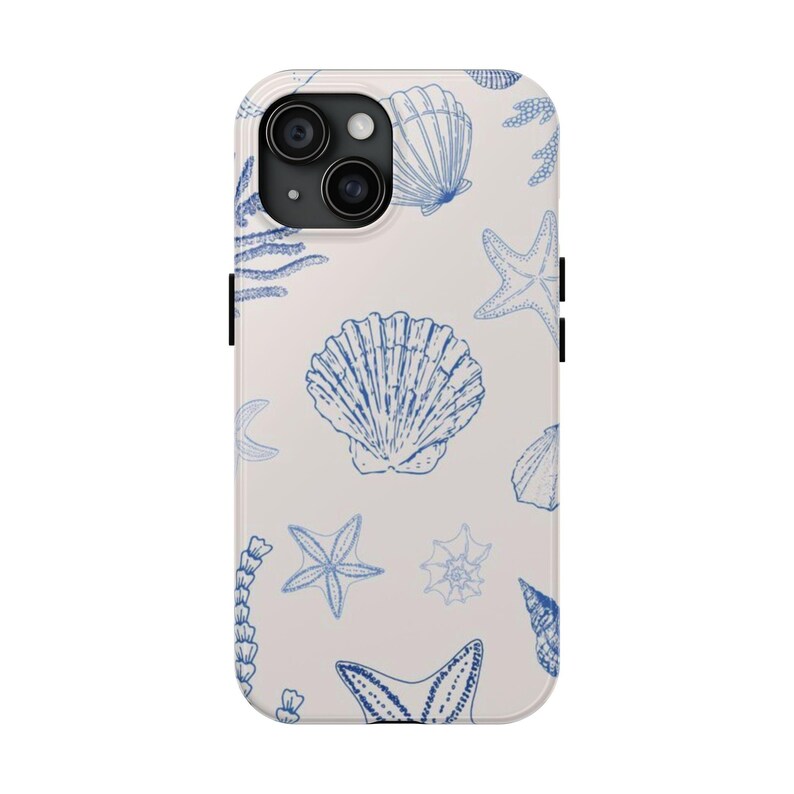 Coastal Blue Seashell Phone Case: Minimalist iPhone & Galaxy Cover - Etsy