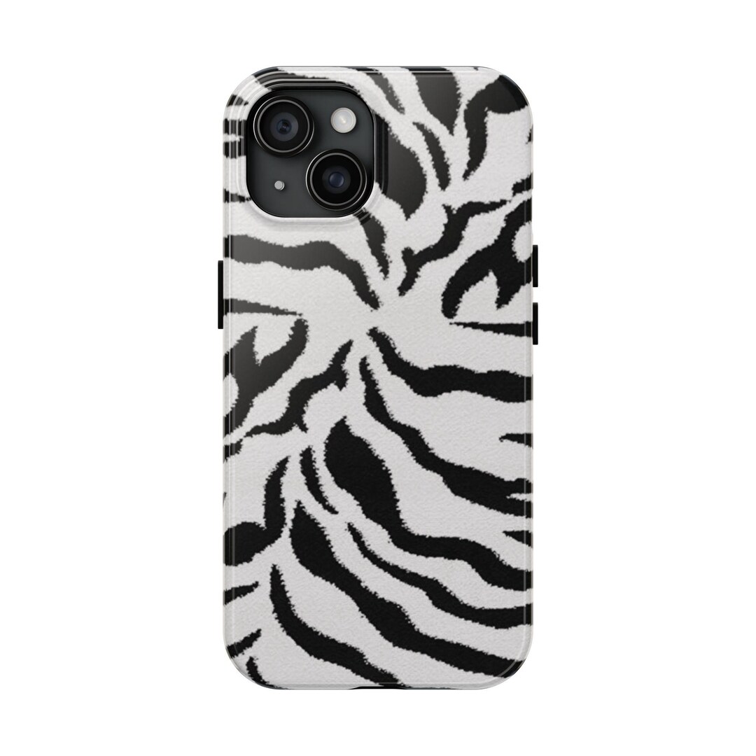 Zebra Print Phone Case: Black and White Animal Design - Etsy