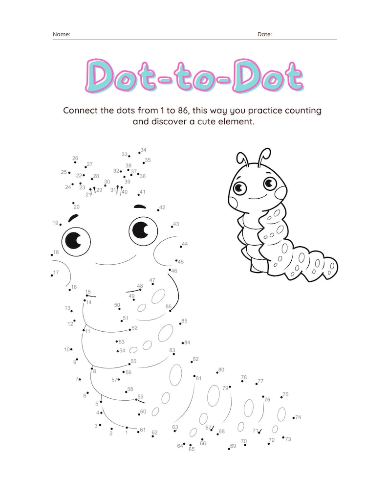 Printable Dot to Dot Activity Book for Kids - 15 Animal Pages to ...