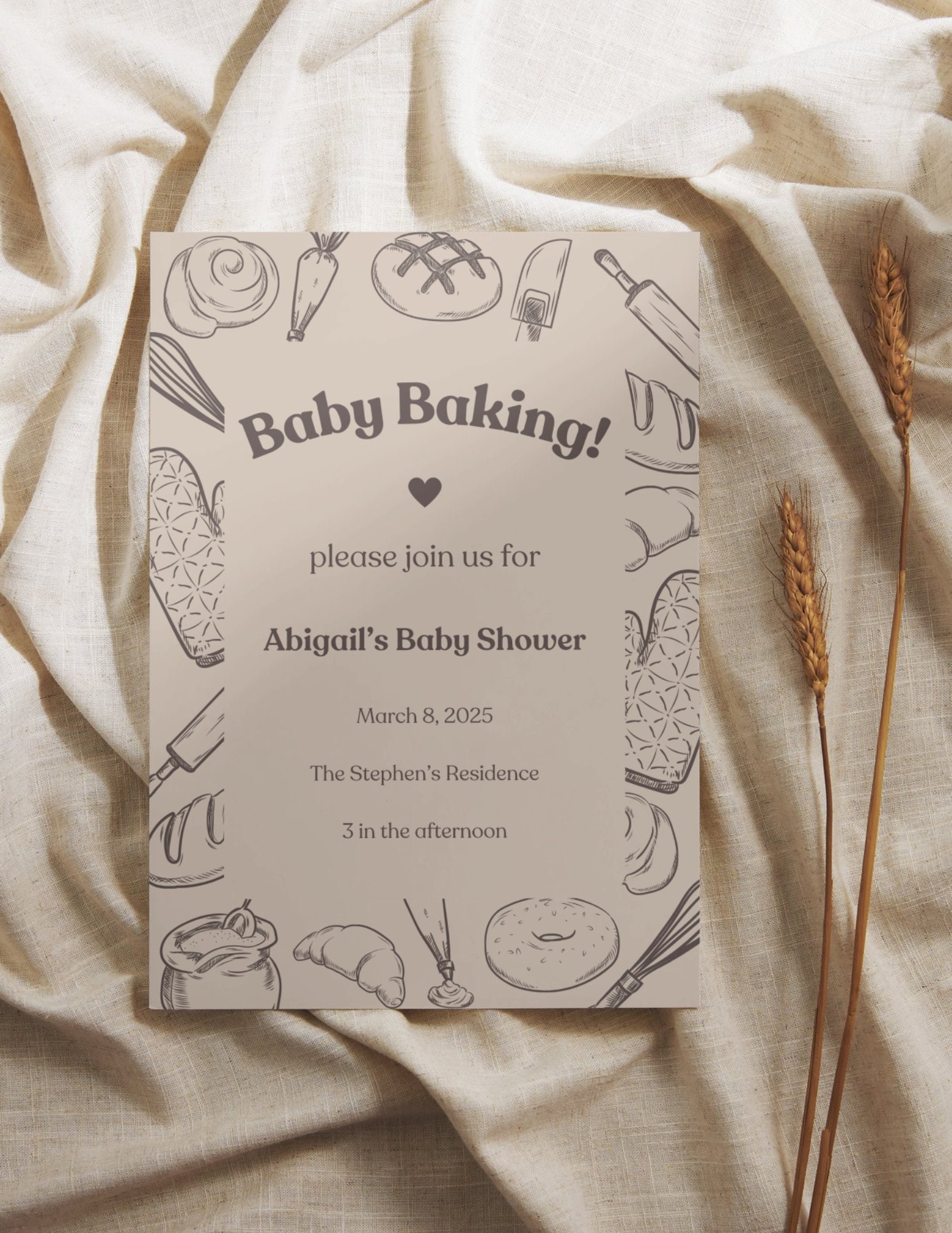 Baked With Love | Baby Shower Invitation Template - Etsy