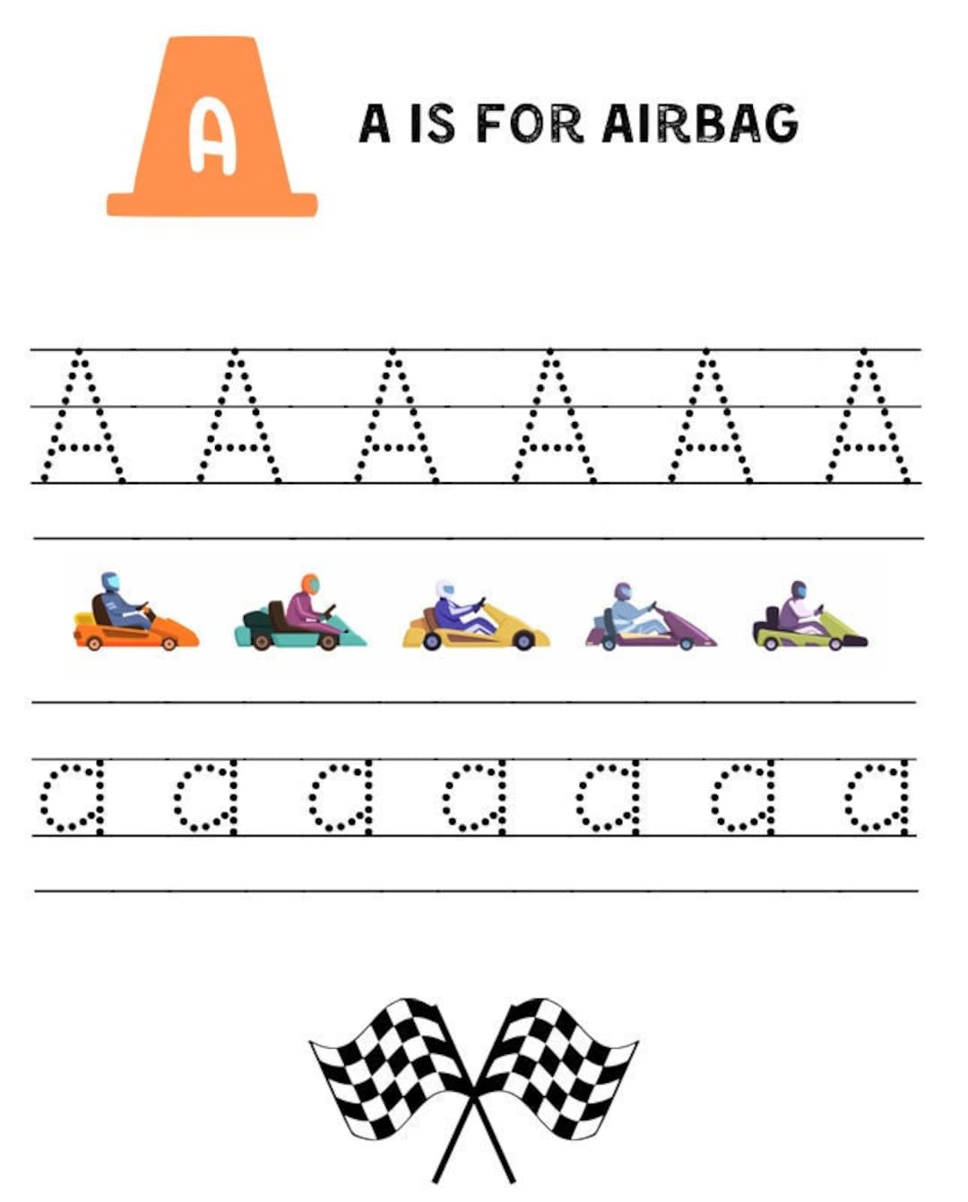 Alphabet Tracing Worksheets Car Abcs Preschool Printables - Etsy