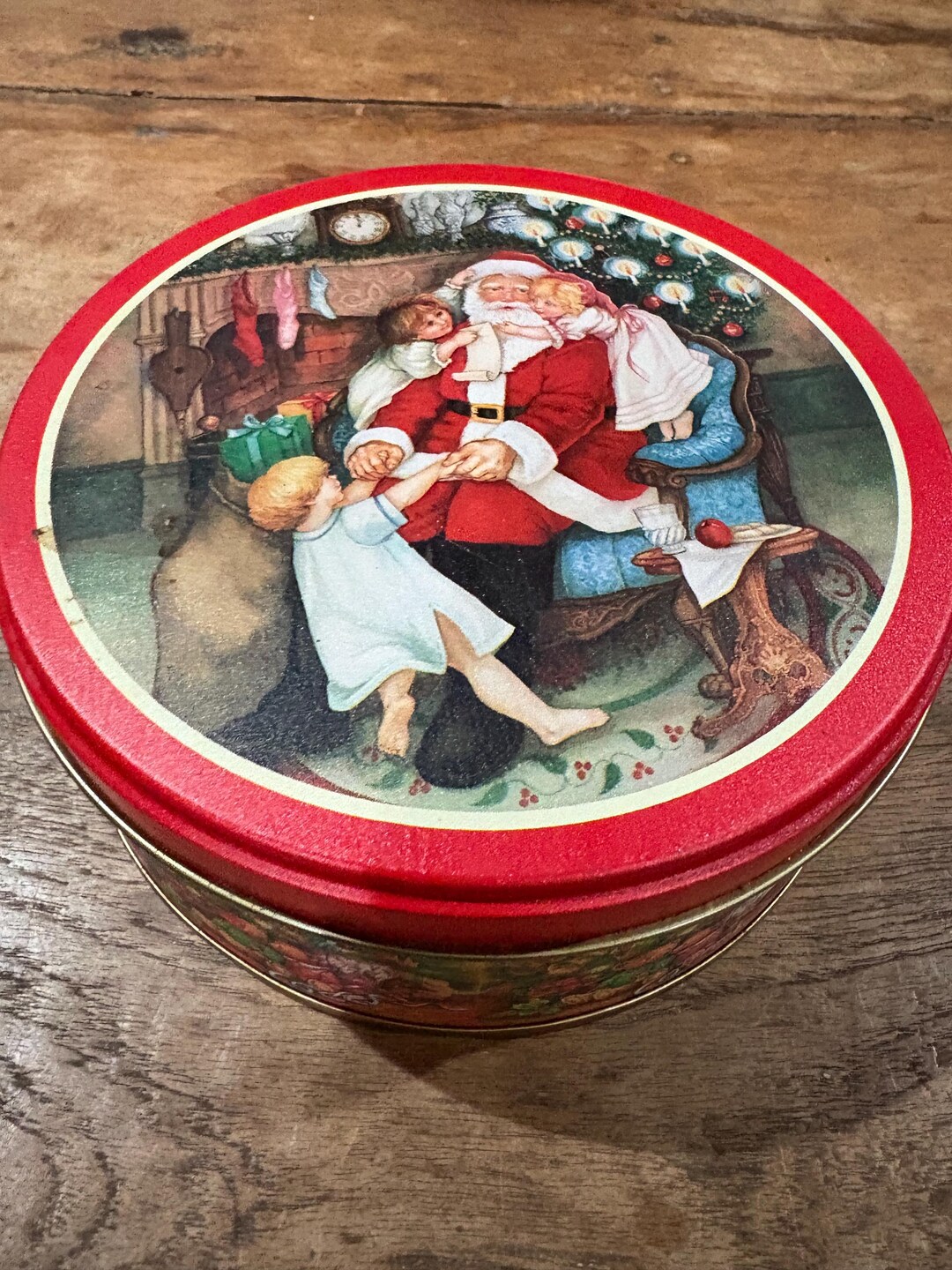Santa Claus Christmas Tin - Etsy