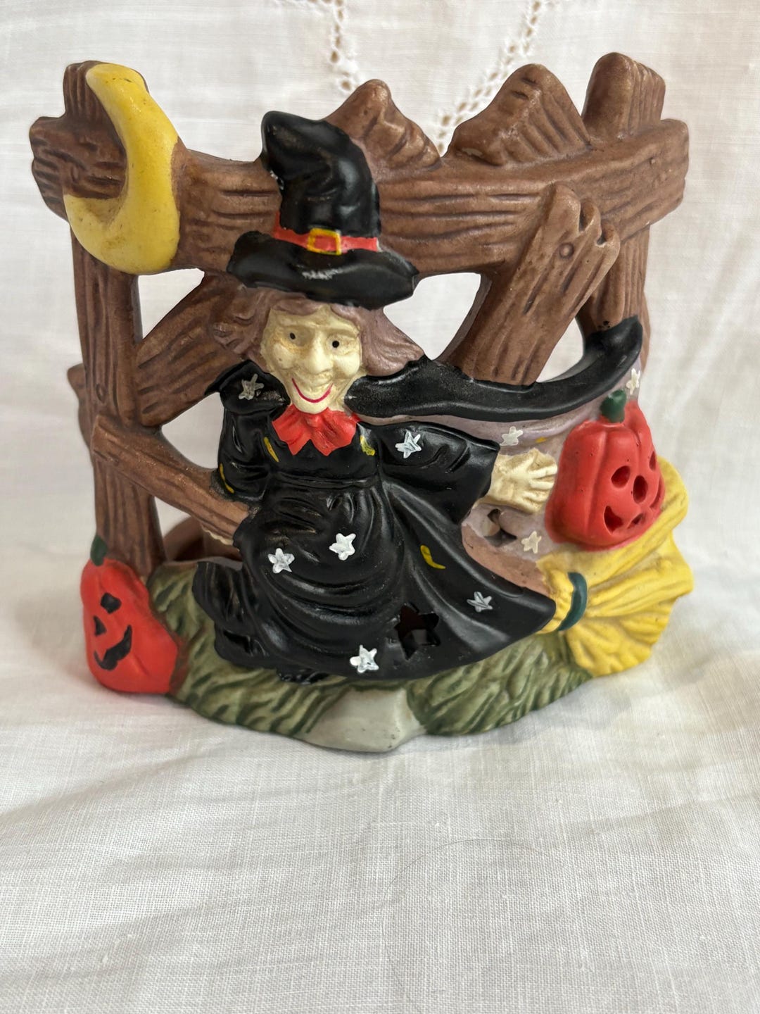 Ceramic Halloween Witch Tealight Candleholder - Etsy