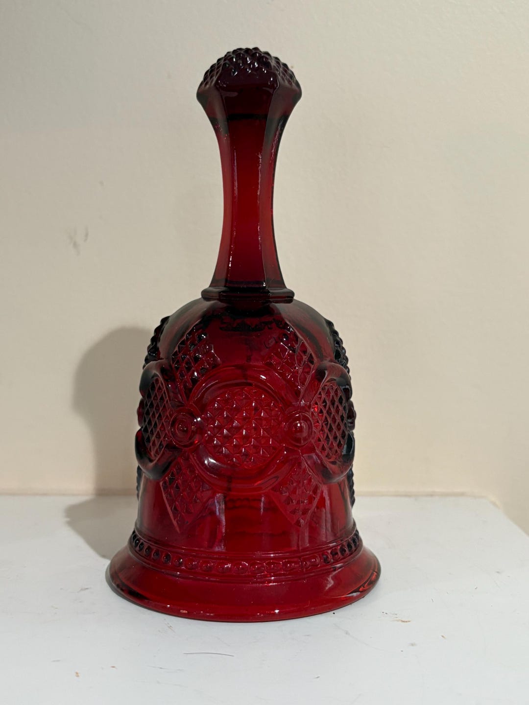 Vintage Ruby Red Glass Bell - Etsy