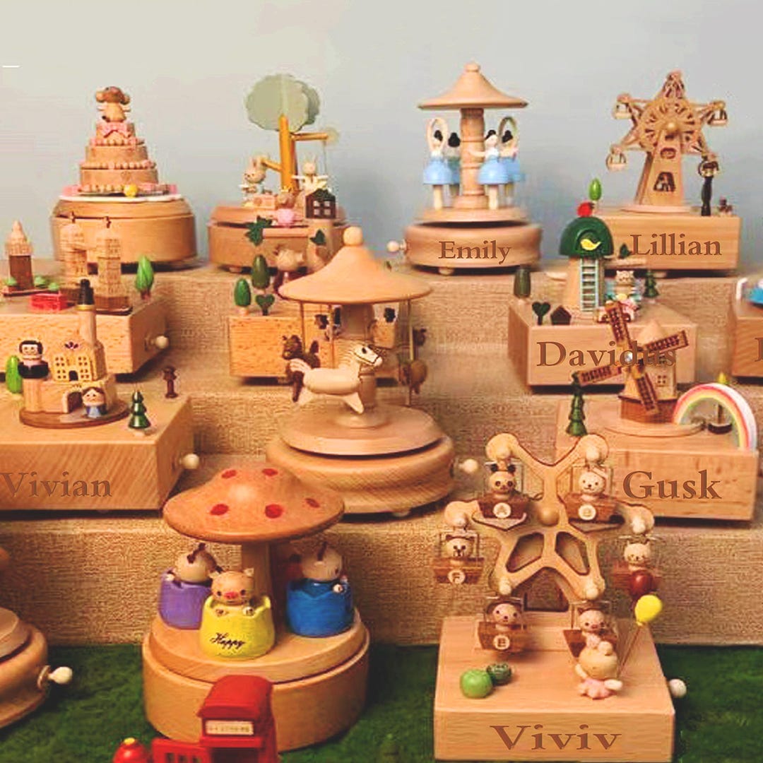 Music Box Custom, Wooden Musical Carousel, Music Box For Kid ...