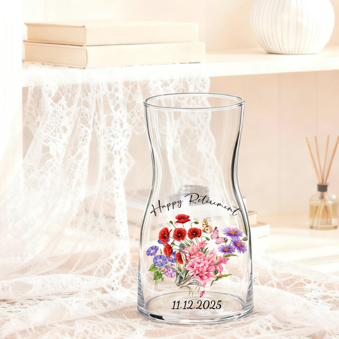 Personalized Retirement Flower Vase, Keepsake Gift - Etsy