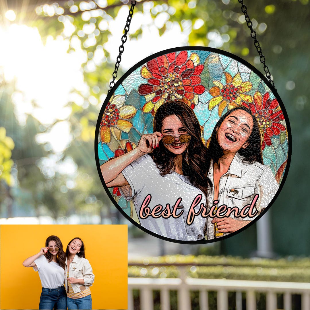 Custom Best Friend Suncatcher, Personalized Best Friend Ornament ...
