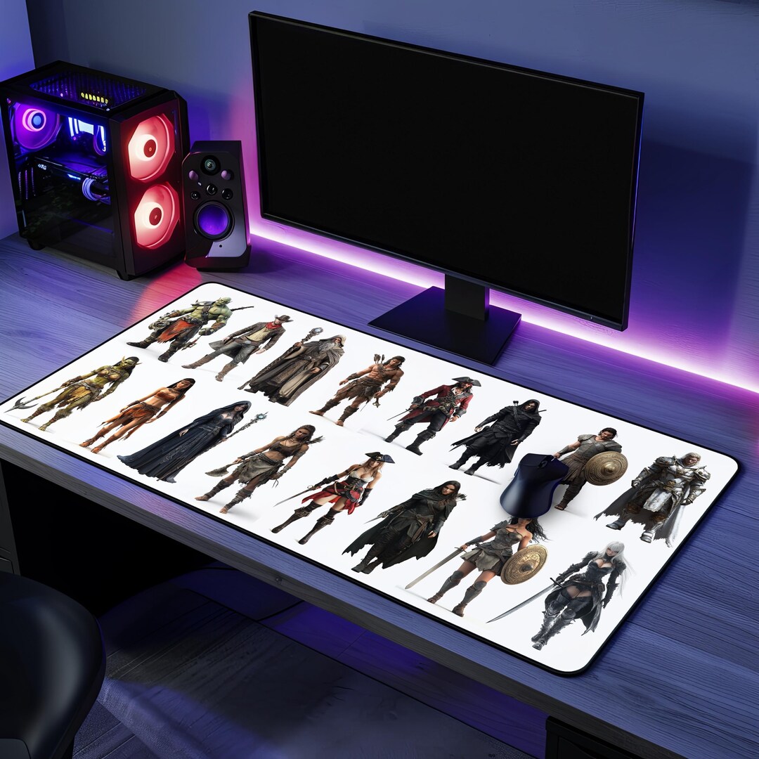 Fantasy Characters Desk Mat, Dnd Characters Pad, RPG Gamers Mat, Cute ...