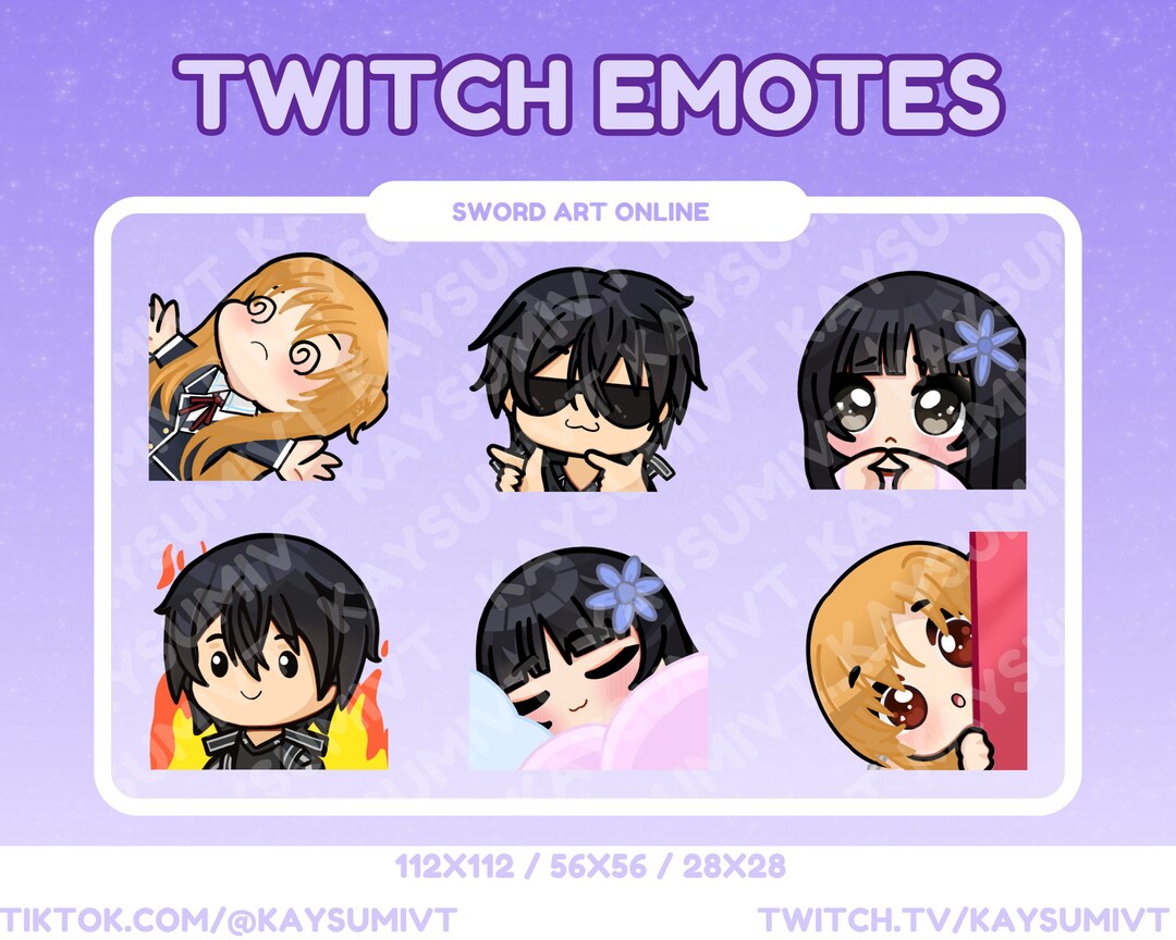 Cute Chibi Sword Art Online Emotes - Twitch, Discord, Youtube ...