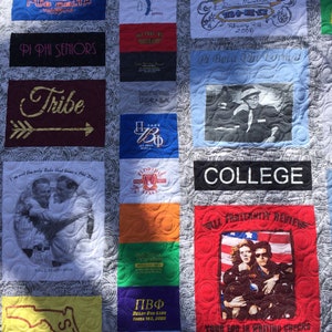 College Dorm Quilt, Memory Quilt, T-shirt Quilt, Nap Quilt, Lap Quilt ...