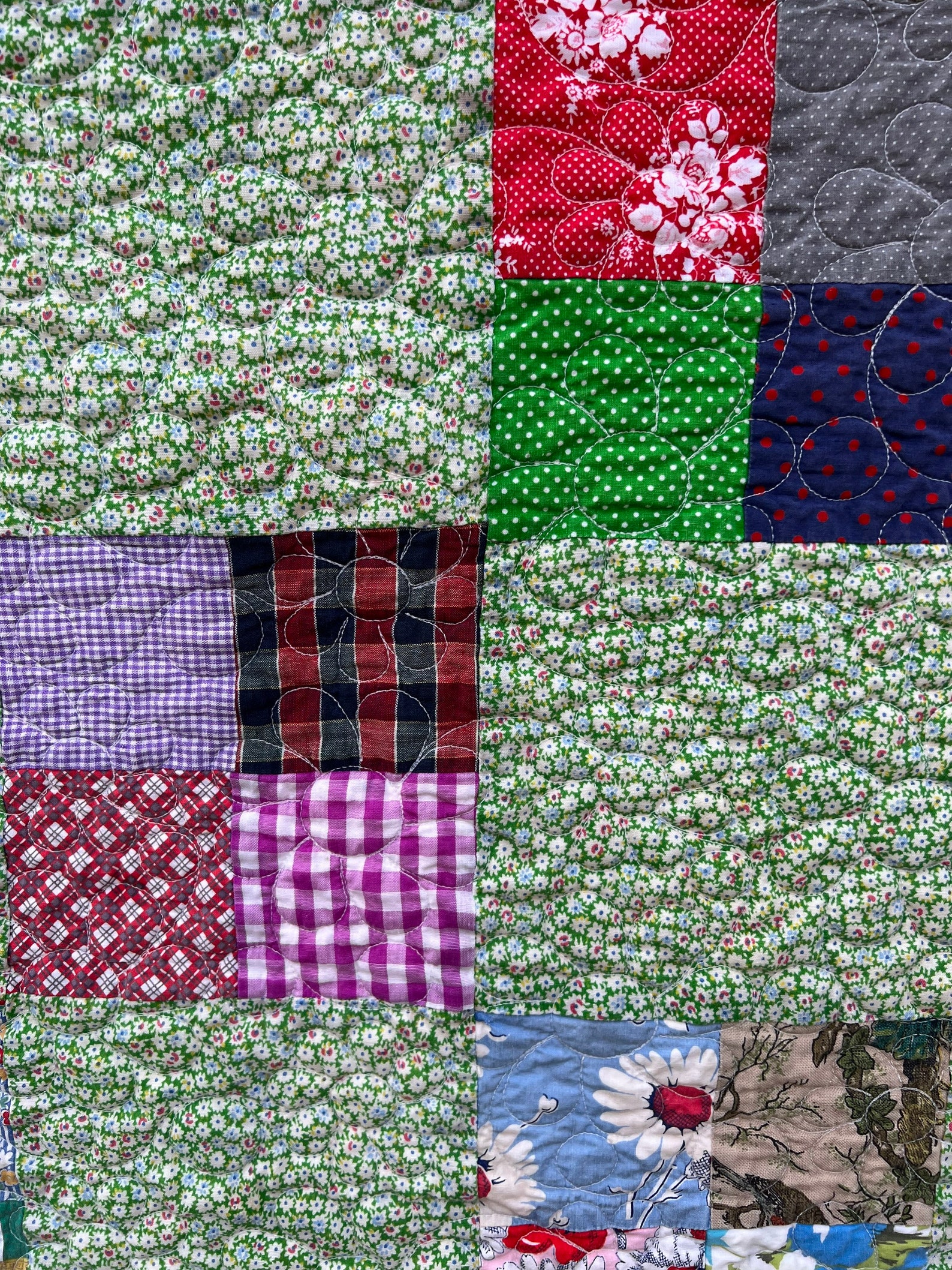 Vintage Calico and Patchwork Quilt Twin Size 66.5x77 - Etsy