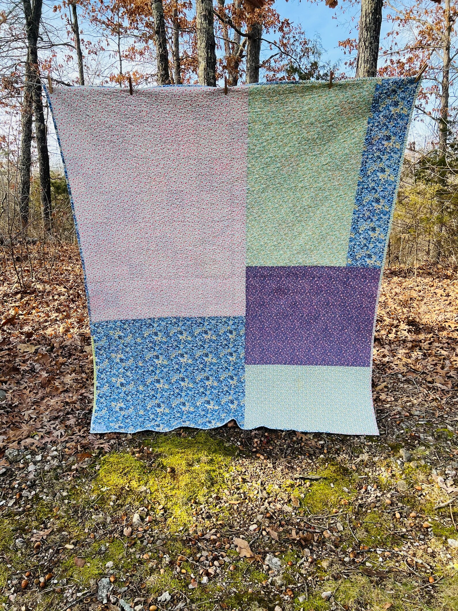 Vintage Calico and Patchwork Quilt Twin Size 66.5x77 - Etsy