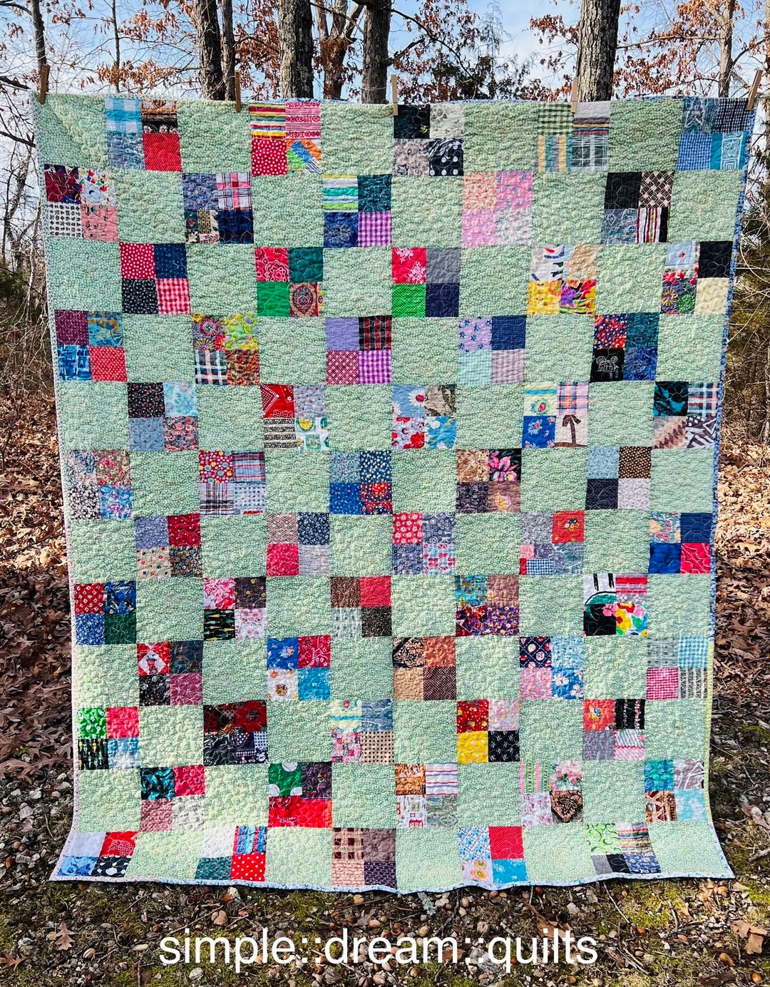 Vintage - Calico and Patchwork Quilt - Twin Size - 66.5"x77" - Etsy
