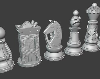 Steampunk Chess Set: A Masterpiece of Mechanical Strategy and ...