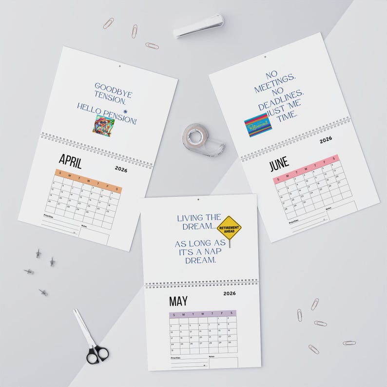 Funny Retirement Wall Calendar 2026, Retirement Gift for Women - Etsy