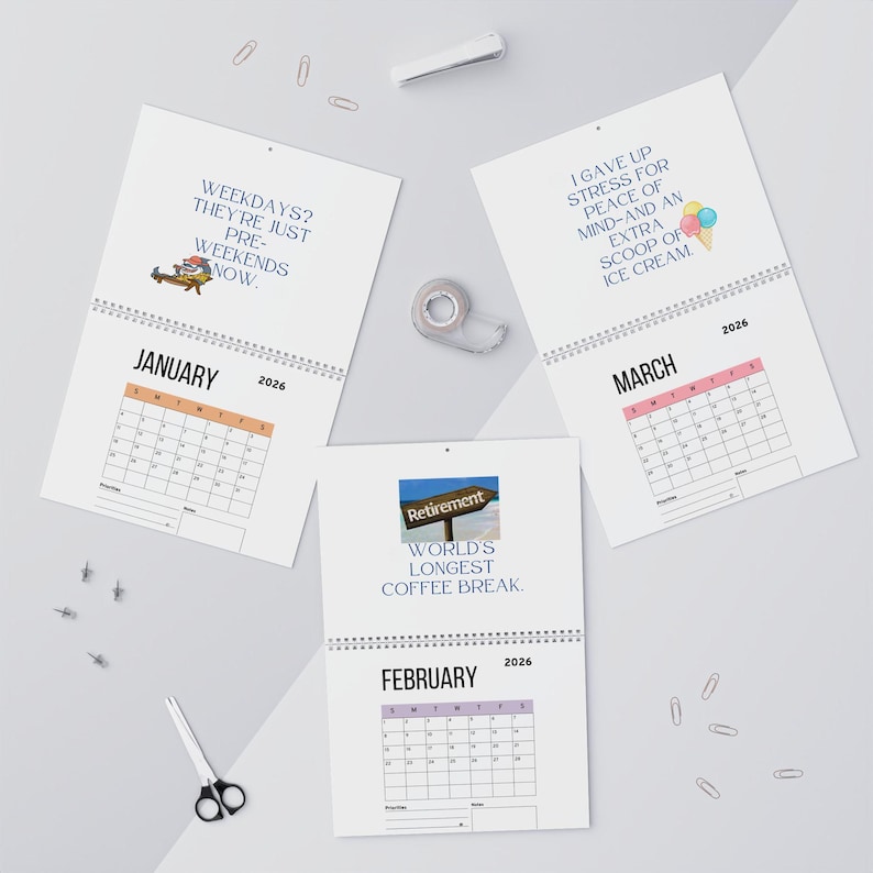 Funny Retirement Wall Calendar 2026, Retirement Gift for Women - Etsy