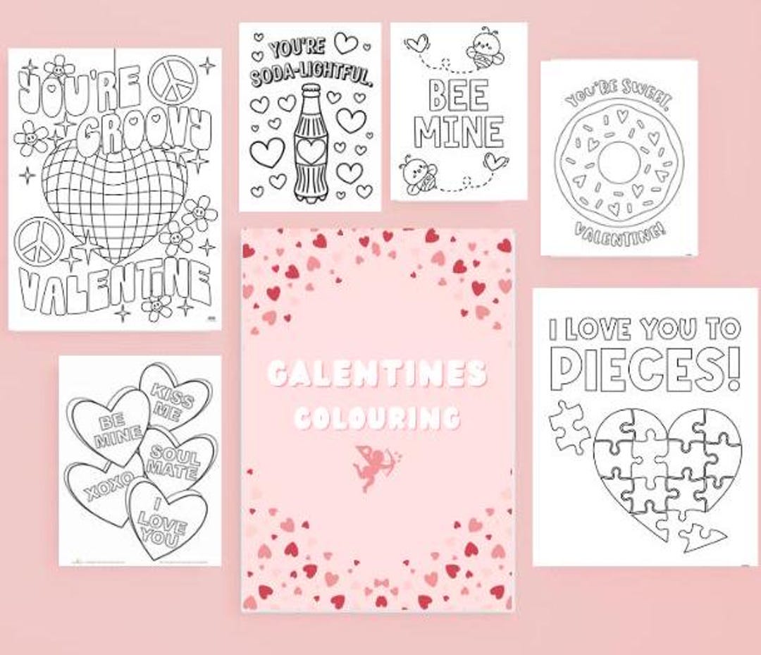 Galentines Digital Colouring Pages - Etsy