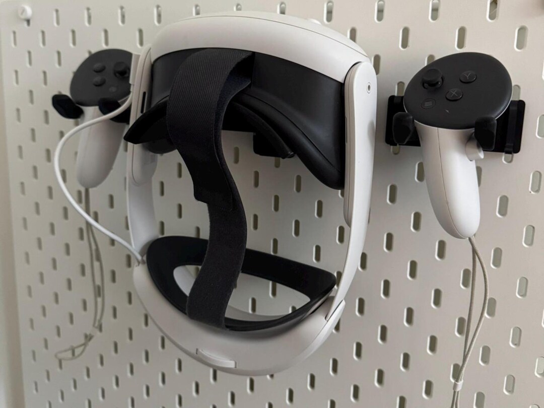 VR Headset Mount for IKEA Skadis – Quest 2 3 Pro Stand With Optional ...