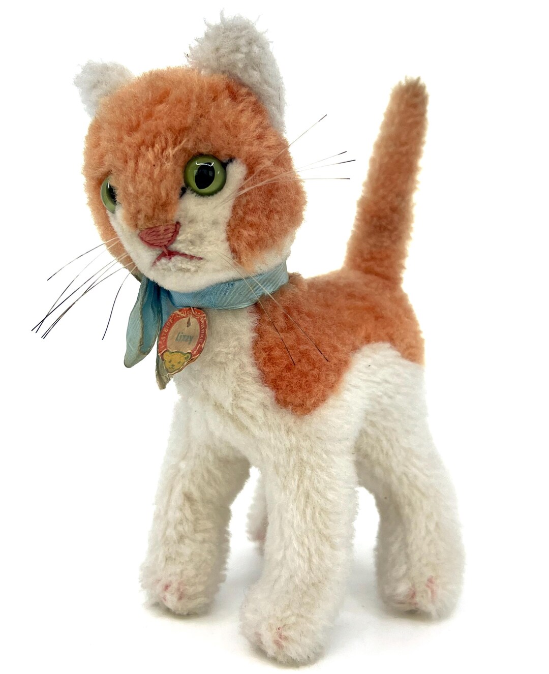 Steiff Lizzy Orange Kitty Cat 1968 ID Chest Tag 15 Cm 6 Inches Dralon ...