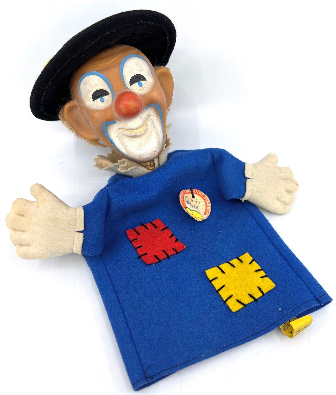 Steiff Germany Clownie Clown Hand Puppet 1967 Felt Rubber ID Button ...