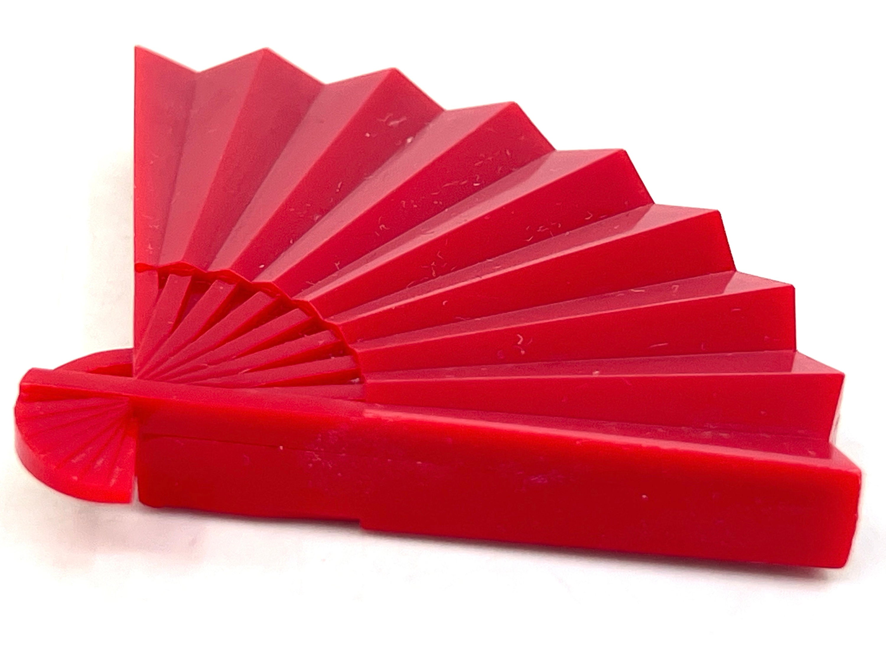 Avon Oriental Fan Solid Perfume 1982 Full Red Plastic Case Signed ...