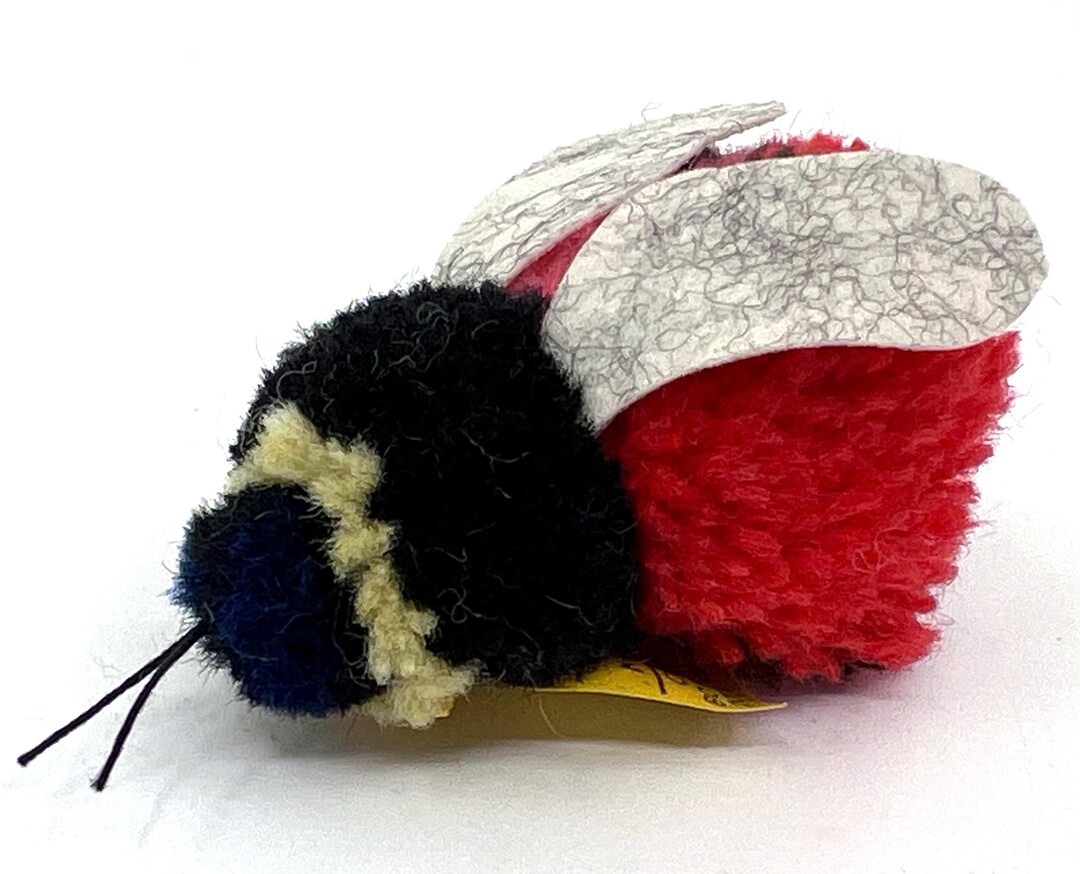 Steiff Woolen Red Bumblebee 1970s Bee ID Tag 6 Cm 2.25 Inches Wool Pom ...