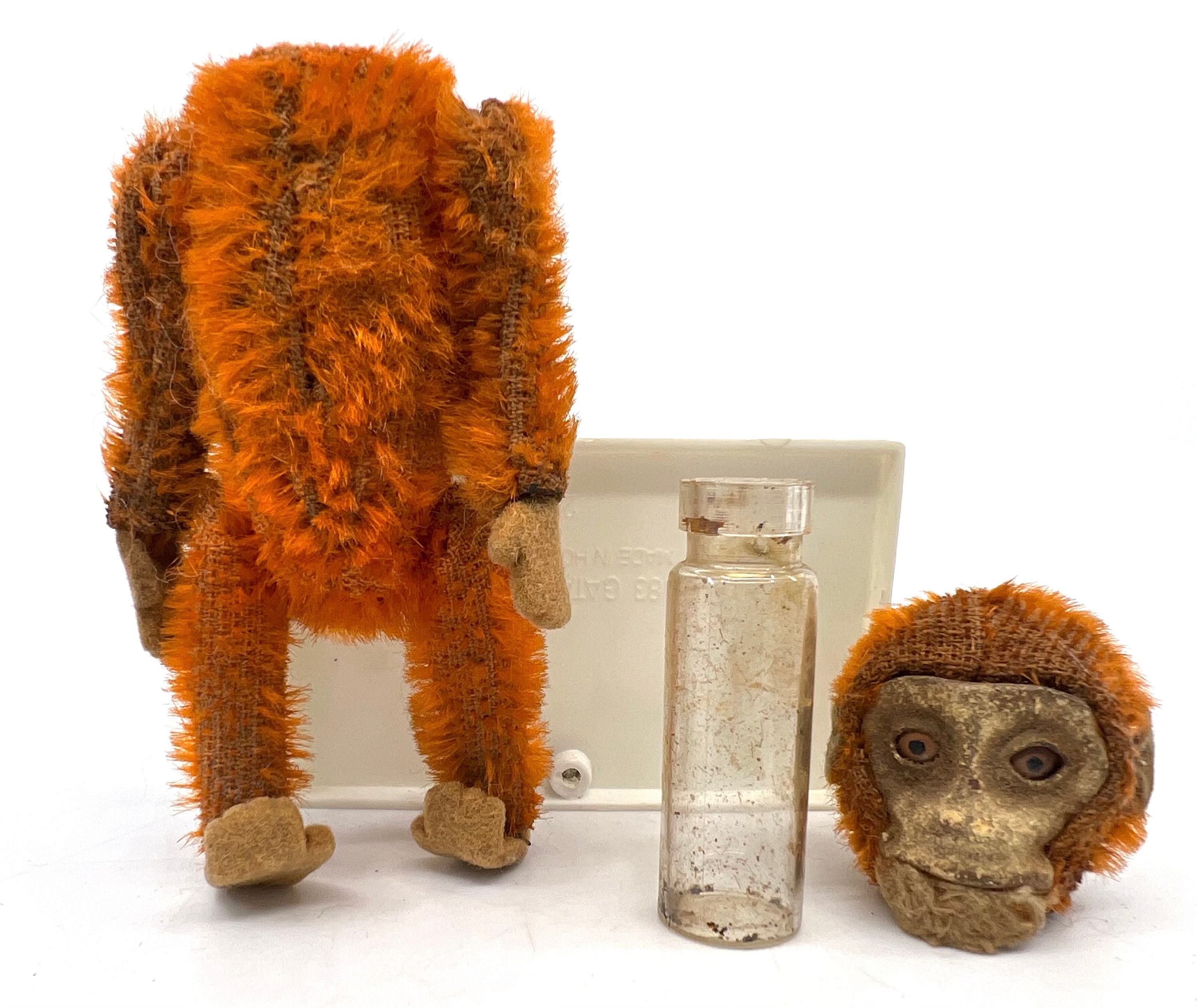 Schuco Germany Monkey Perfume Miniature Cinnamon Mohair Plush Jointed ...